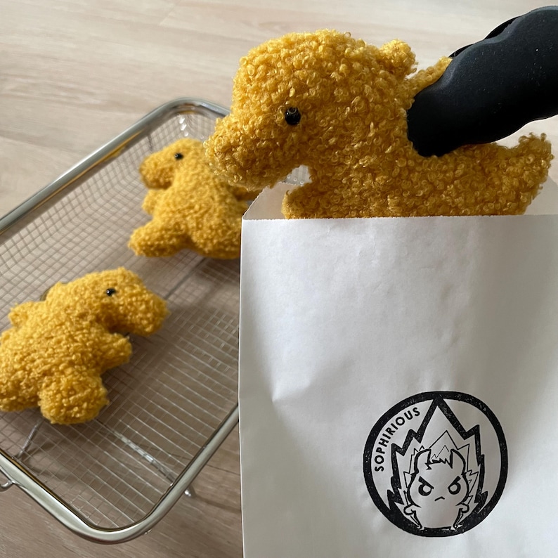 Dino Nuggie and Friends Handmade Plush Keychain - Etsy