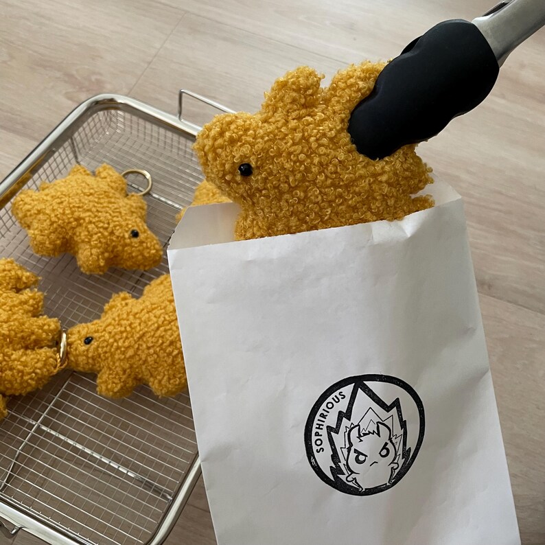 Dino Nuggie and Friends Handmade Plush Keychain - Etsy