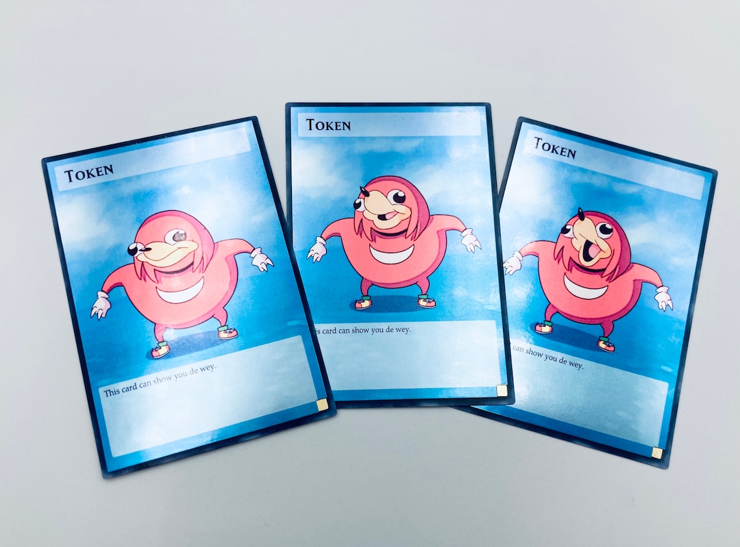 Knuckles Meme & Queen Yugioh Custom Handmade Foil Full Art Token Parody ...