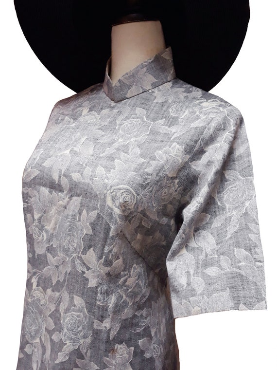 vintage grey qipao with - Gem