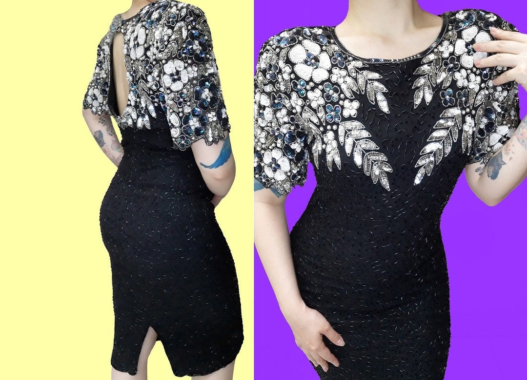 Fiber Street VINTAGE 1990s Avant Garde Crazy Beads & Sequin Slik Party ...