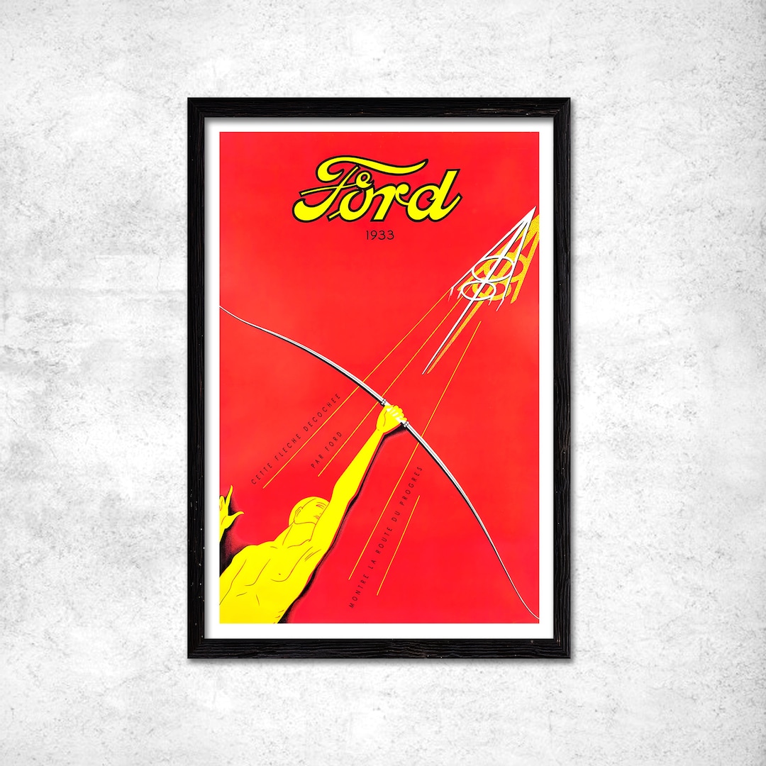 Ford 1933 Vintage Poster. Vintage Art Deco Ford Poster. Wall - Etsy