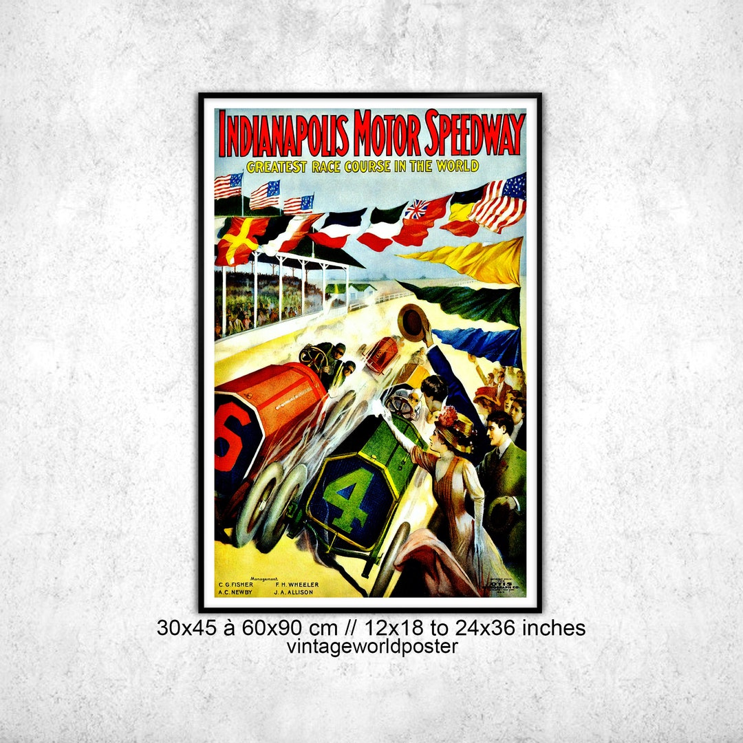 Vintage Indianapolis Motor Speedway Poster. Vintage Motor - Etsy