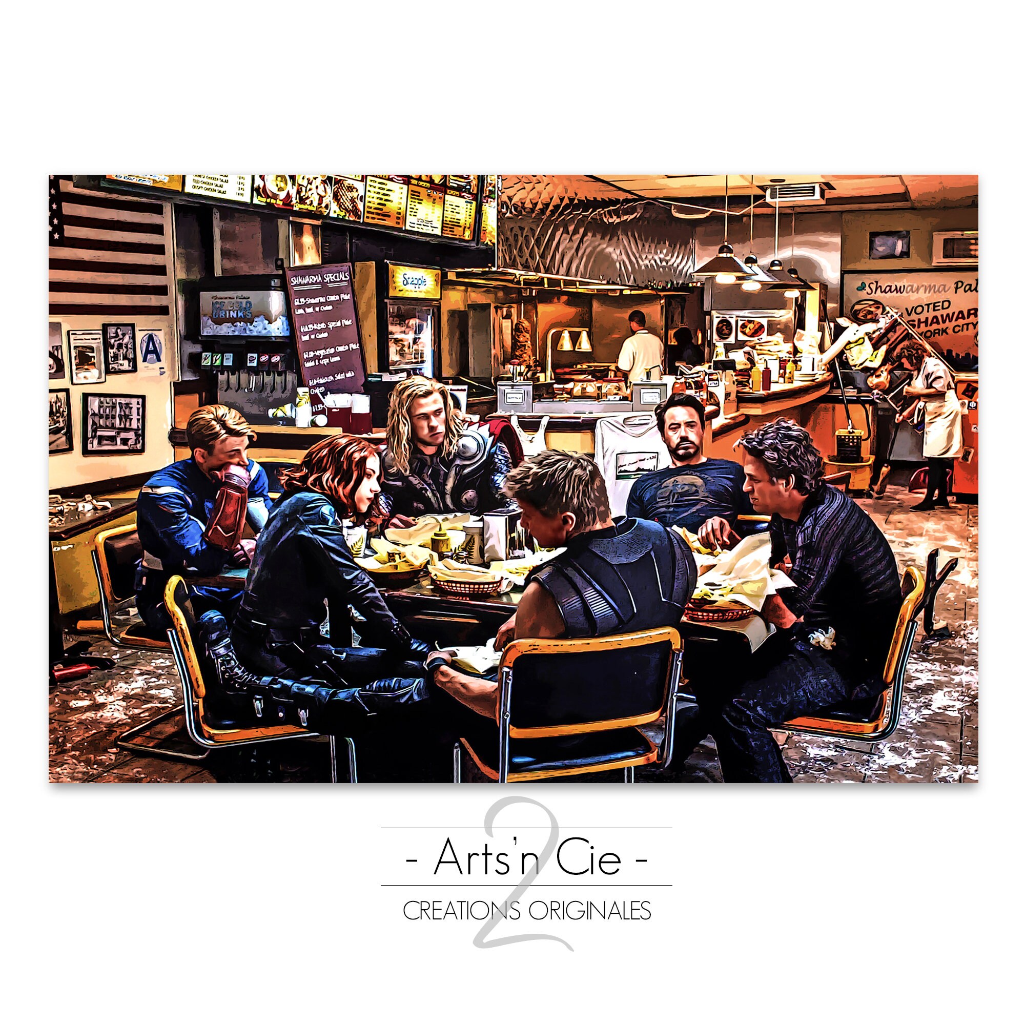 Poster Marvel Avengers Shawarma. Marvel wall art. Poster Art - Etsy.de