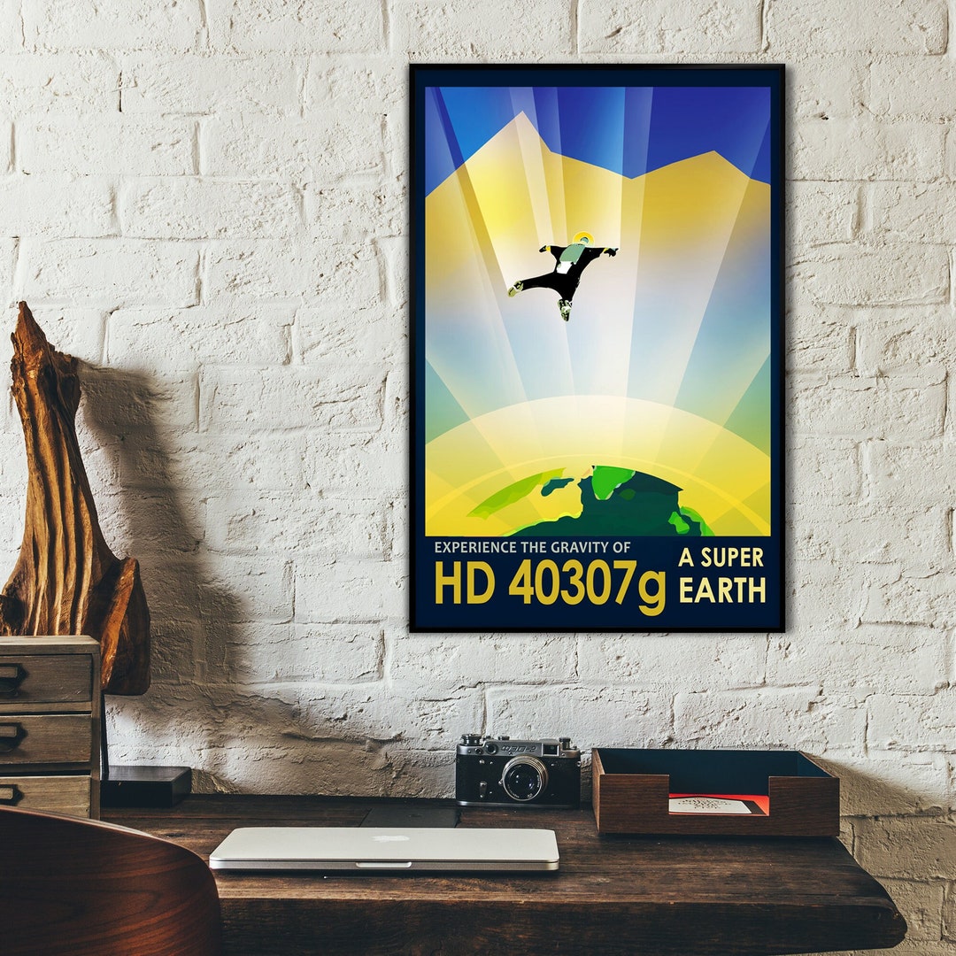 Exoplanet NASA Vintage Poster. Gravity Super Earth Minimalist Space ...