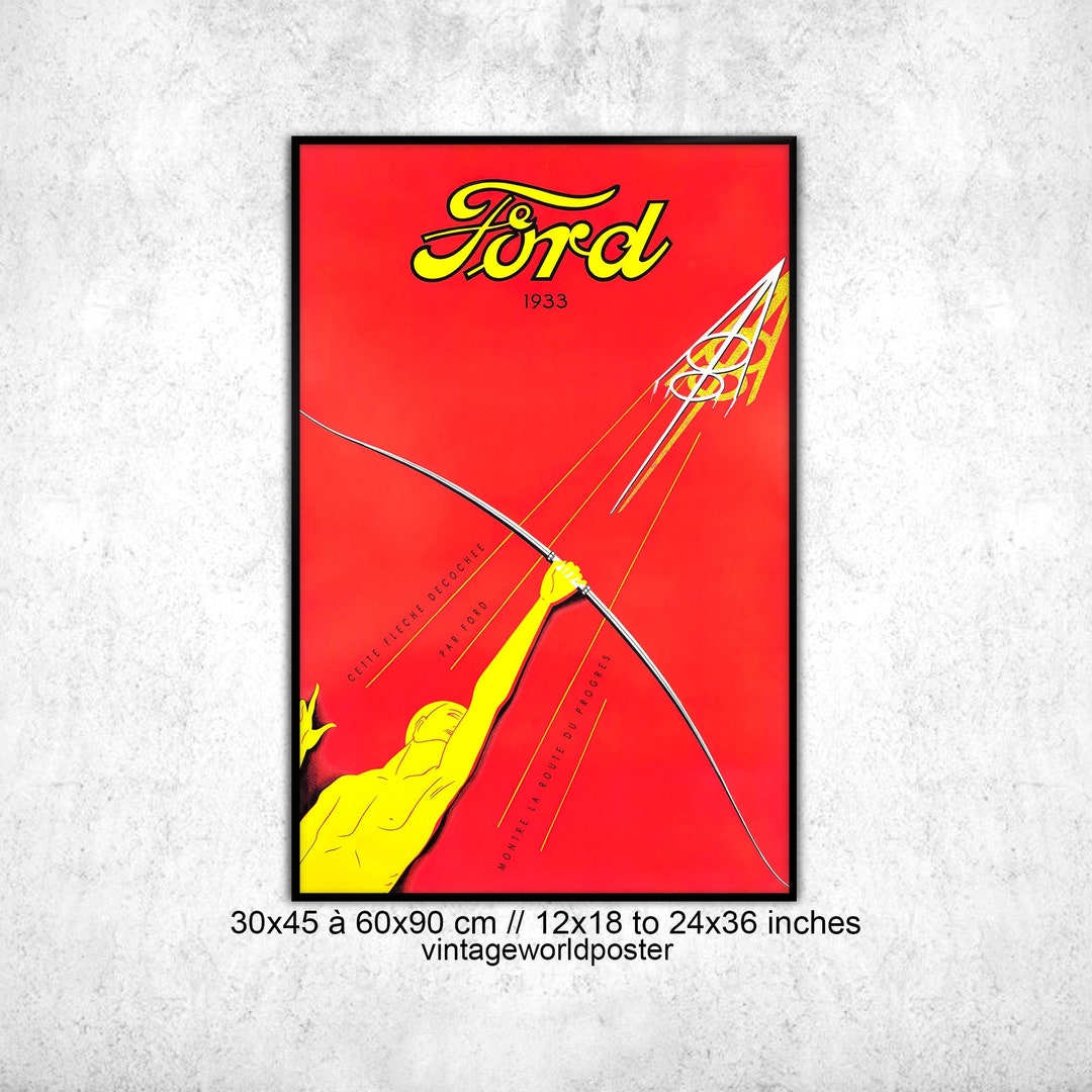 Ford 1933 Vintage Poster. Vintage Art Deco Ford Poster. Wall - Etsy