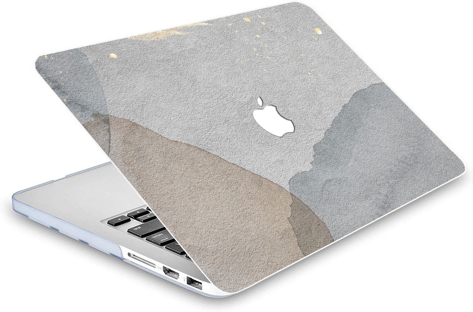 Gray Pastel Printing Hard Mac Case Abstract Yellow Dots | Etsy