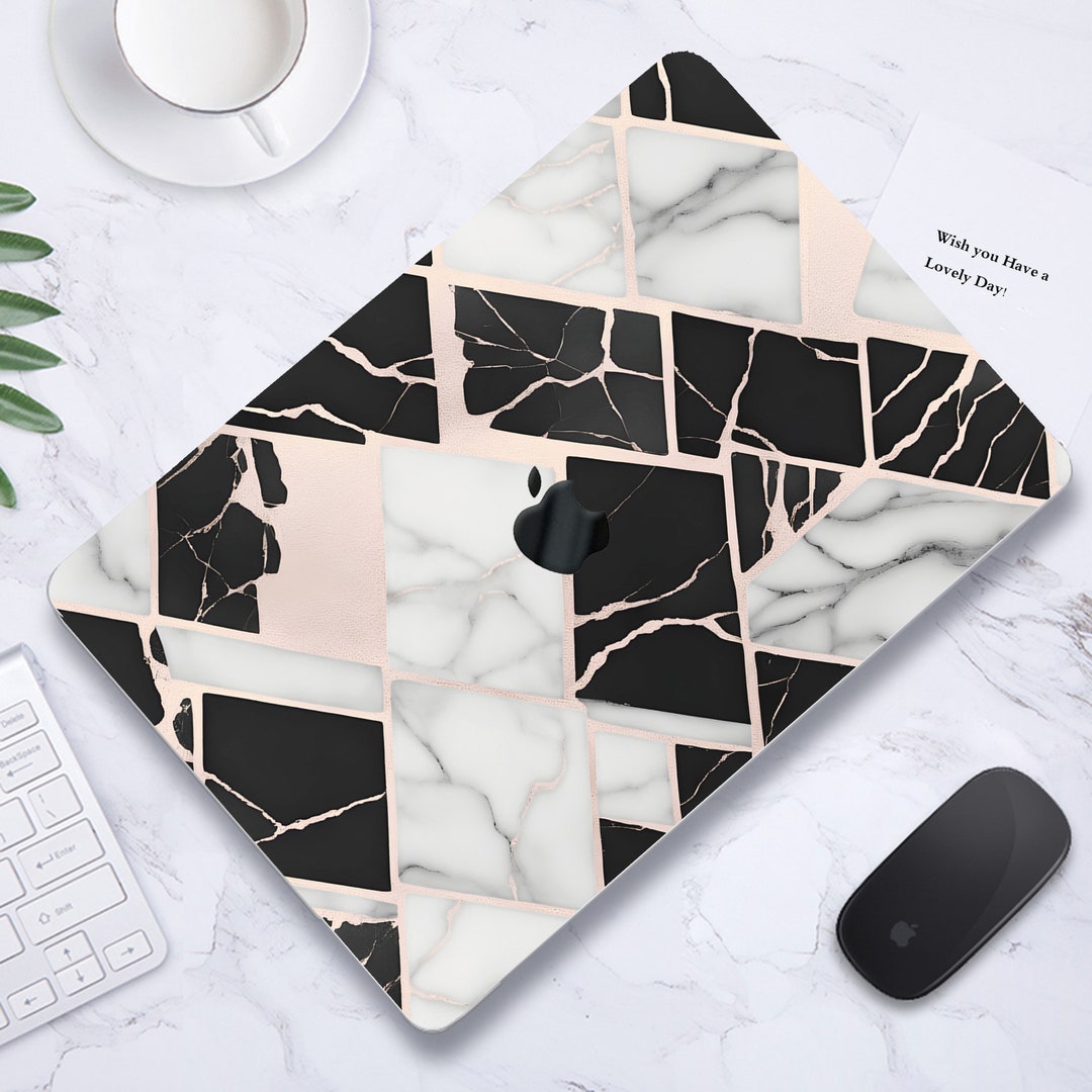 Geometric Marble Black Pink Painting Hard Rubberized Case Classic Gray ...