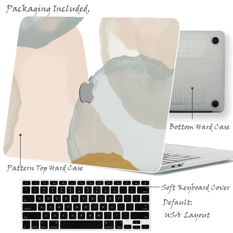Abstract Bubbles MacBook Case: Aesthetic Pastel Painting, Hard ...