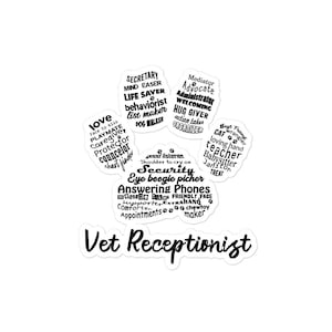 Veterinary Receptionist Stickers, Vet Receptionist Week Gifts, Water ...