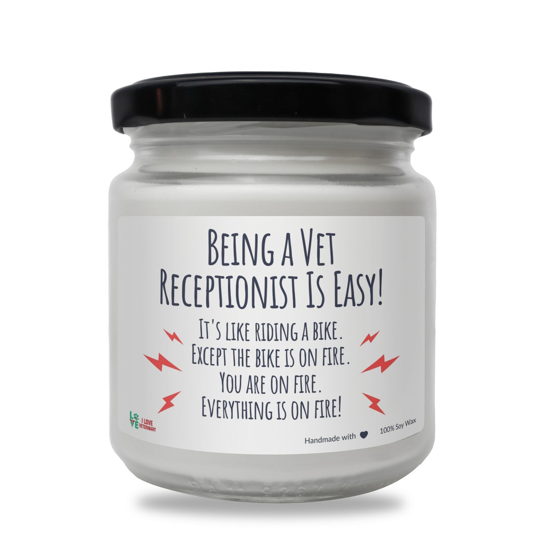 Funny Vet Receptionist Gift, Scented Soy Candle, World Veterinary Day ...