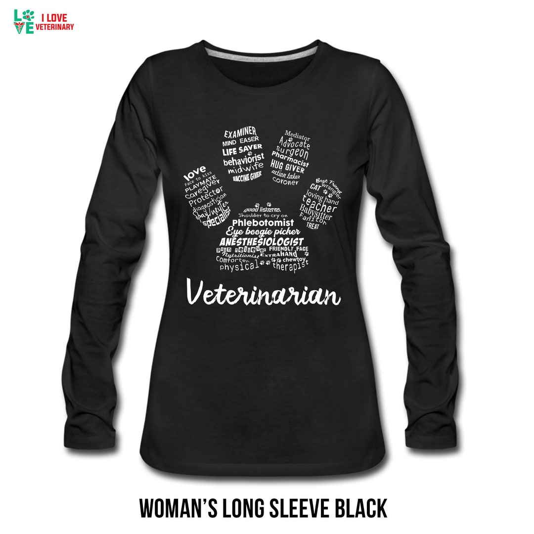 Paw Print Women's and Men's Premium Long Sleeve T-shirt, Veterinarian ...