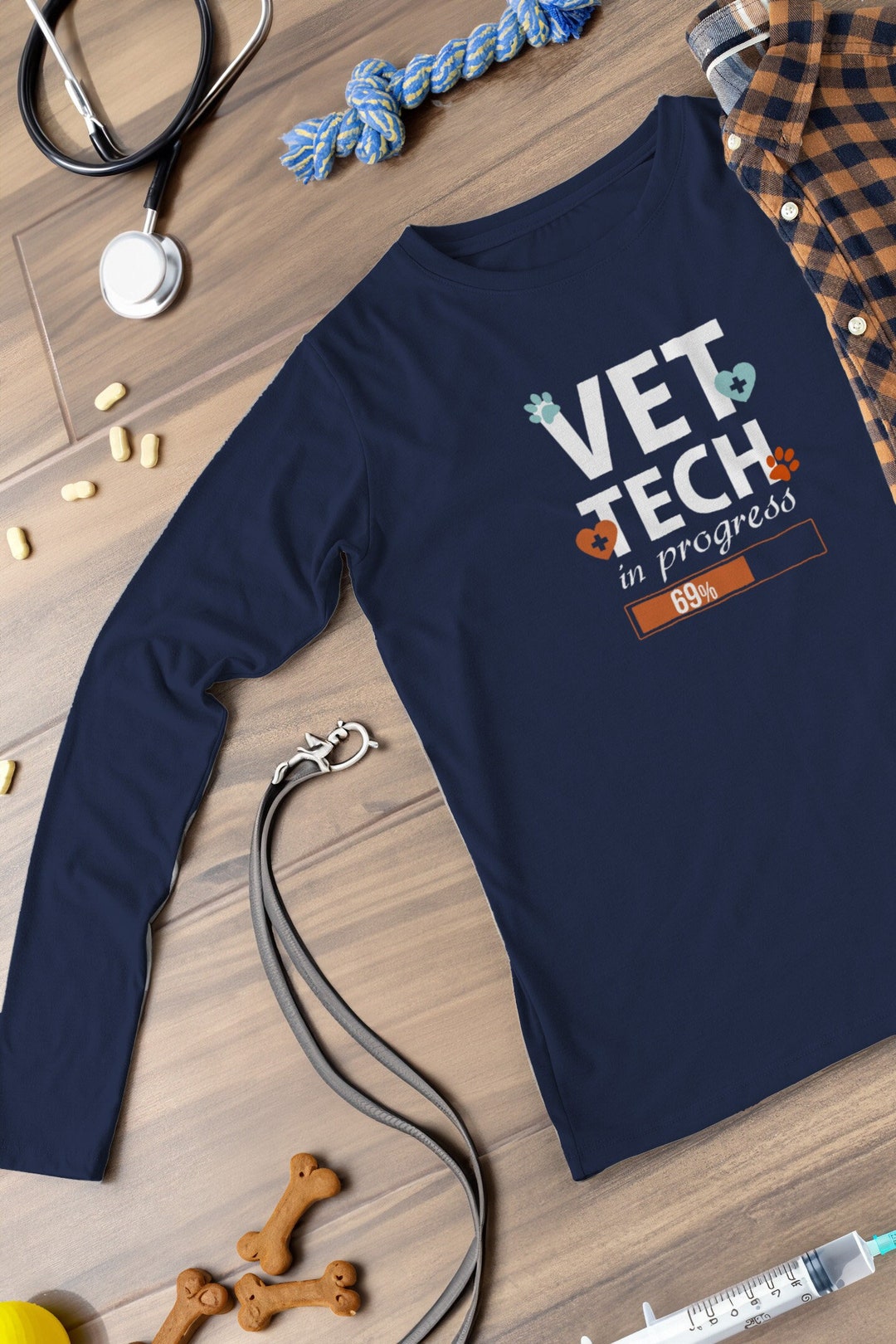 Vet Tech in Progress Unisex Long Sleeve Tee, Perfect Gift for Vet Tech ...
