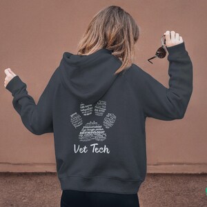 Vet Tech Paw Print Unisex Zip Hoodie, Perfect Gift for Vet Tech, Vet ...