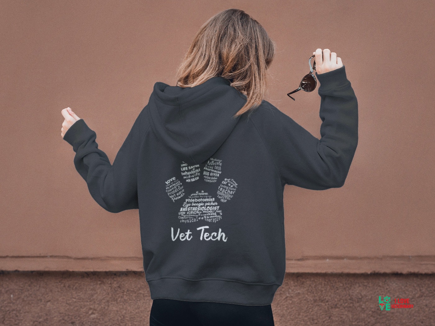 Vet Tech Paw Print Unisex Zip Hoodie, Perfect Gift for Vet Tech, Vet ...