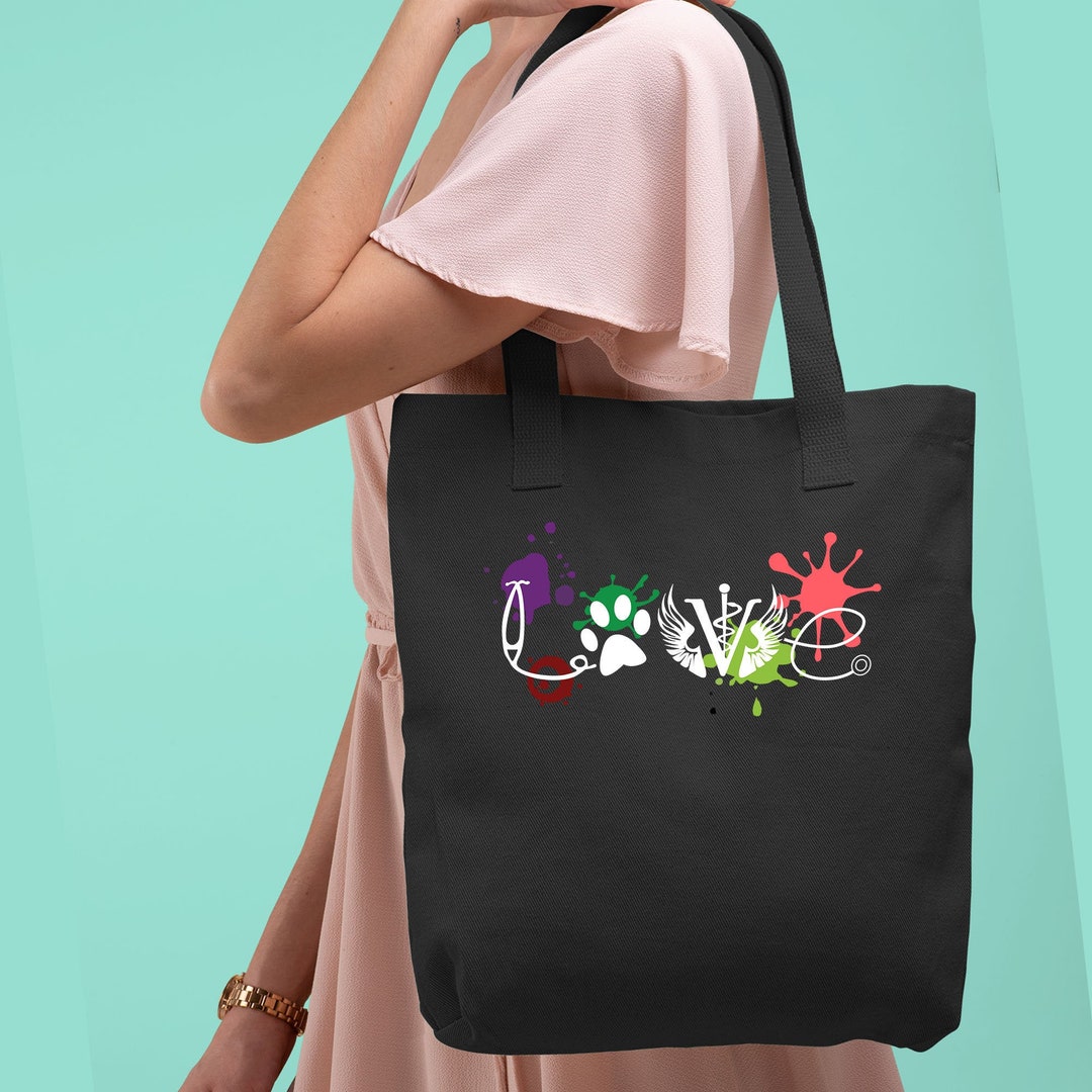 Love Veterinary Tote Bag, Vet Receptionist Week Gift, Vet Shoulder Bag ...