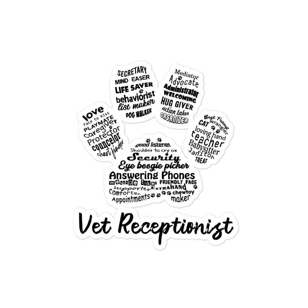 Veterinary Receptionist Stickers, Vet Receptionist Week Gifts, Water ...