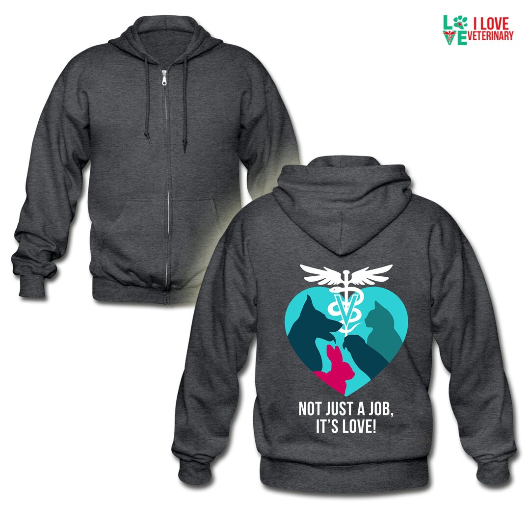 Not Just a Job, It's Love Unisex Zip Hoodie, Longsleeve, Full Zipper ...