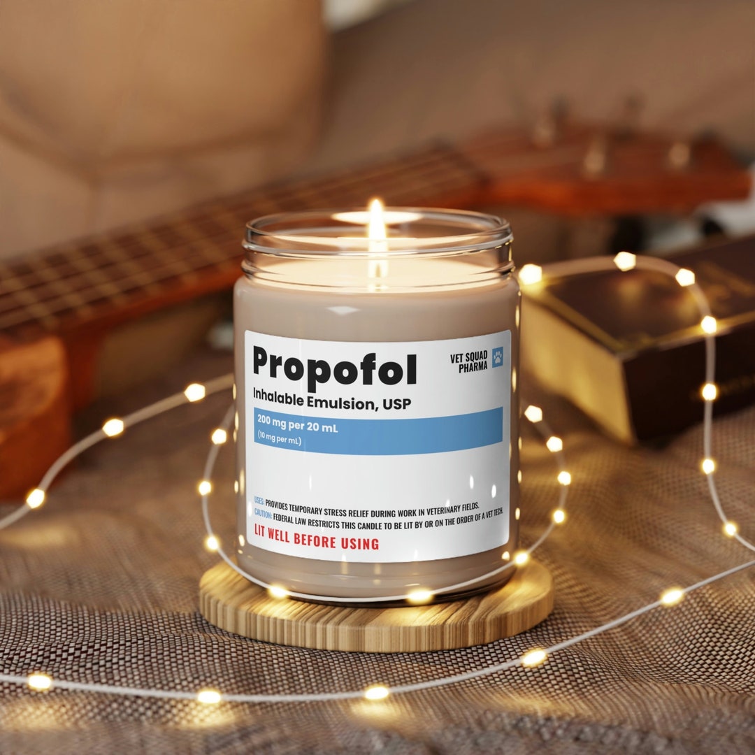 Propofol Design Scented Soy Candle Gift for Veterinarian, Vet Tech Week ...