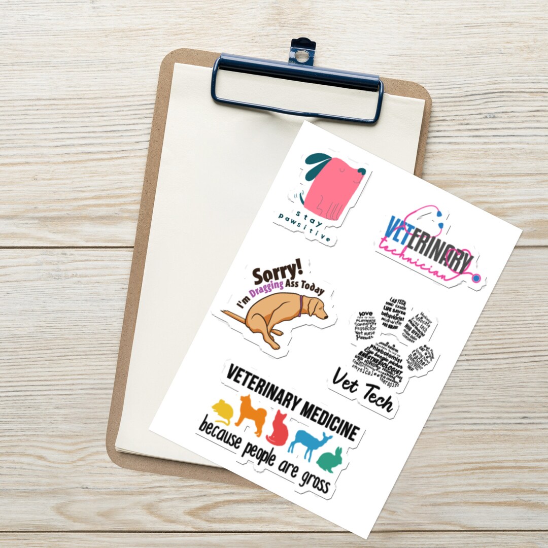 Vet Tech Week Designs Sticker Sheet, Gift for Vet Tech, Stickers for ...