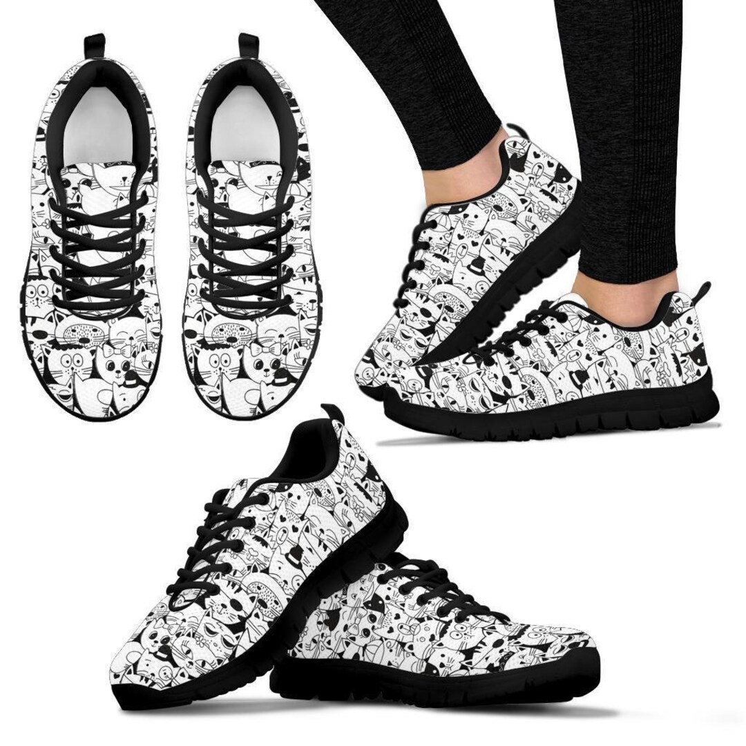 Comic Cats Women's Veterinary Sneakers, Animal Lovers Footwear, Vet ...