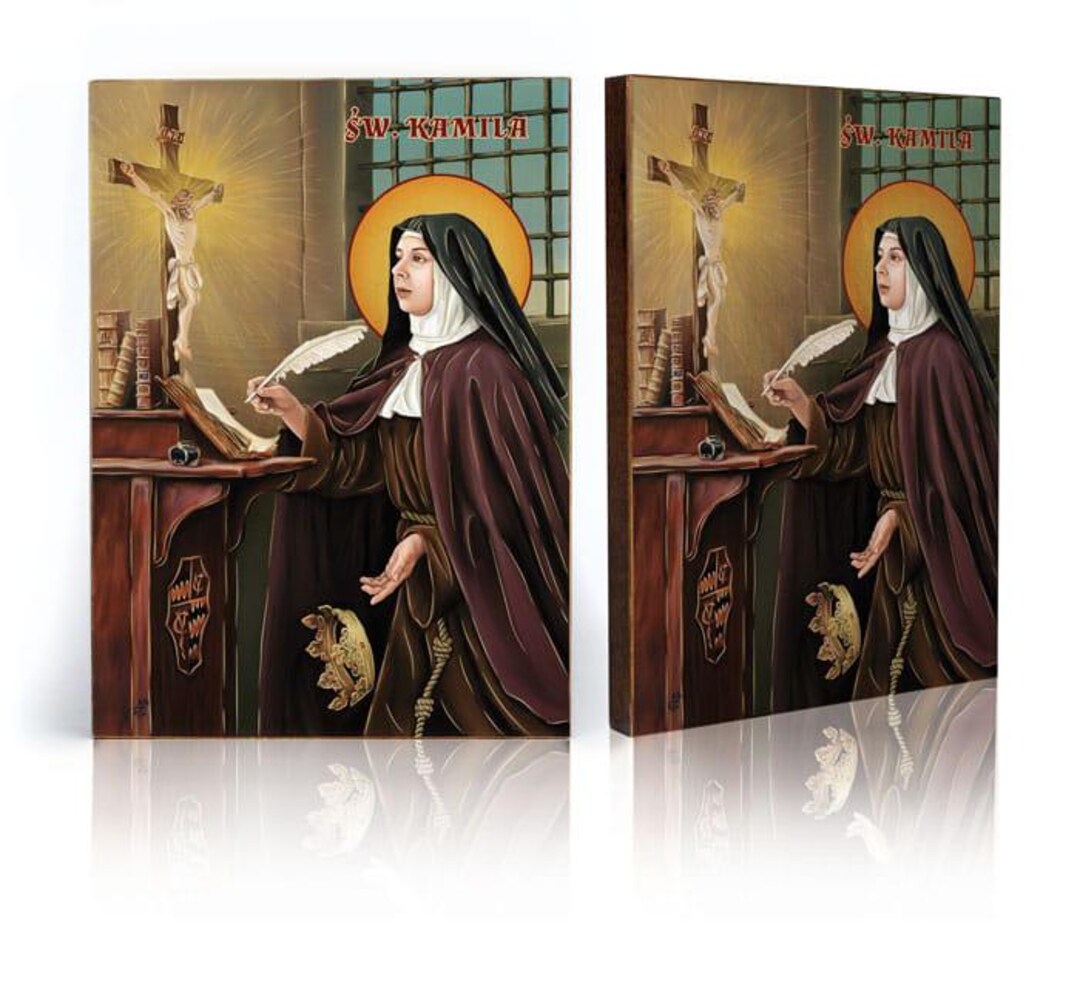 Handmade Saint Camilla Battista Da Varano Icon: Religious Art, Golden ...