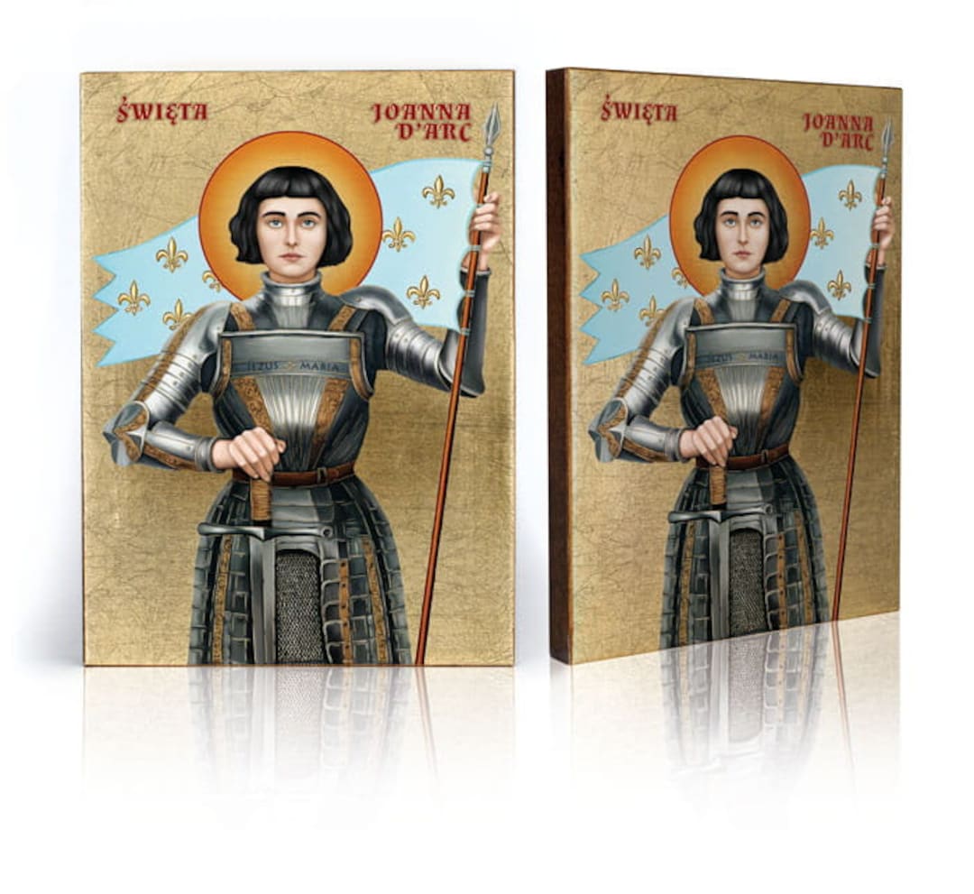 Icon of Saint Joan of Arc, the Maid of Orléans, Handmade Icon, Wooden ...