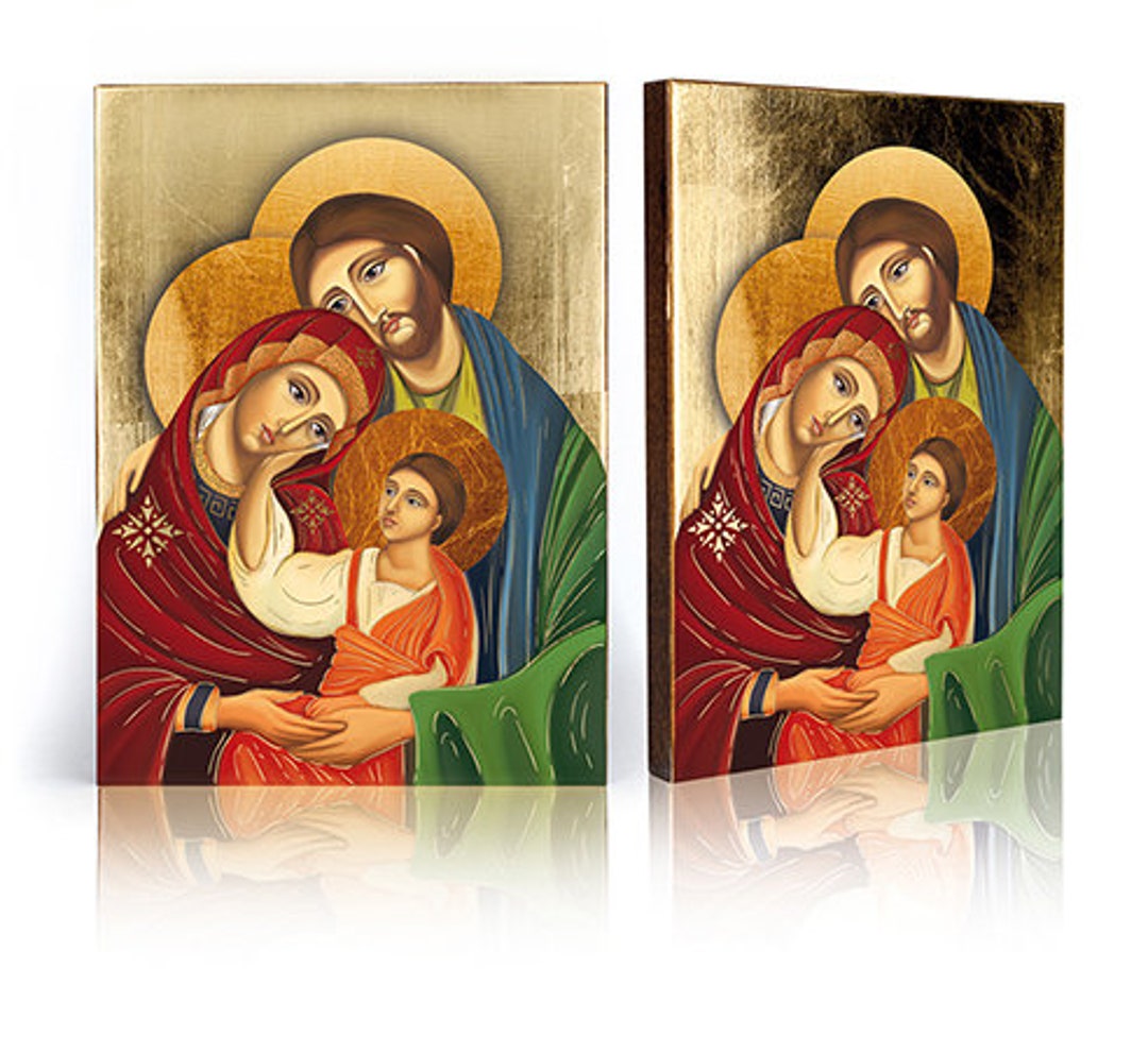 Ikone der Heiligen Familie, handgemachte Ikone, religiöses Bild ...