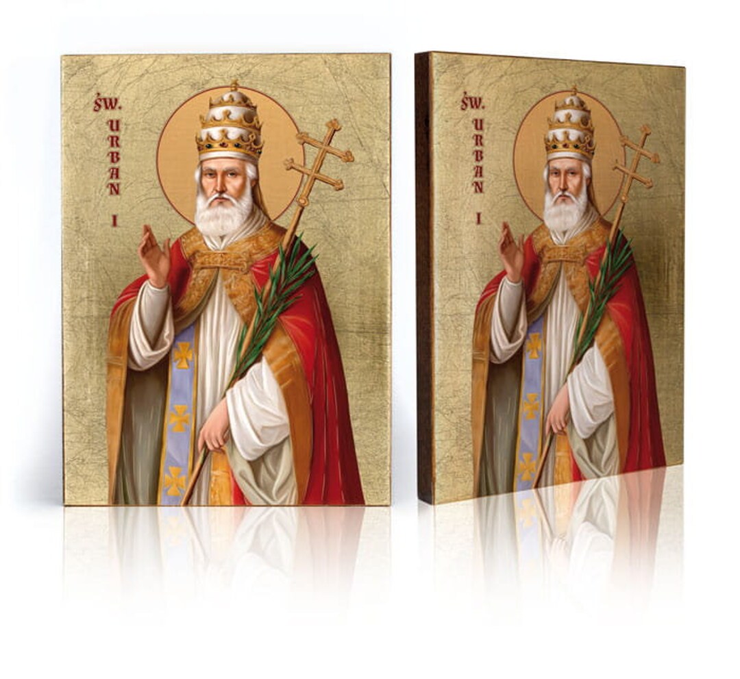 Saint URBAN Icon: Pope Urban I, Bishop of Rome, Handmade Catholic Wall ...