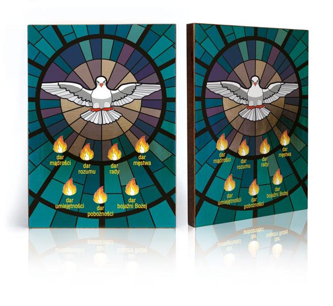 Handmade HOLY SPIRIT Icon: Catholic Confirmation Gift, Religious Wall ...