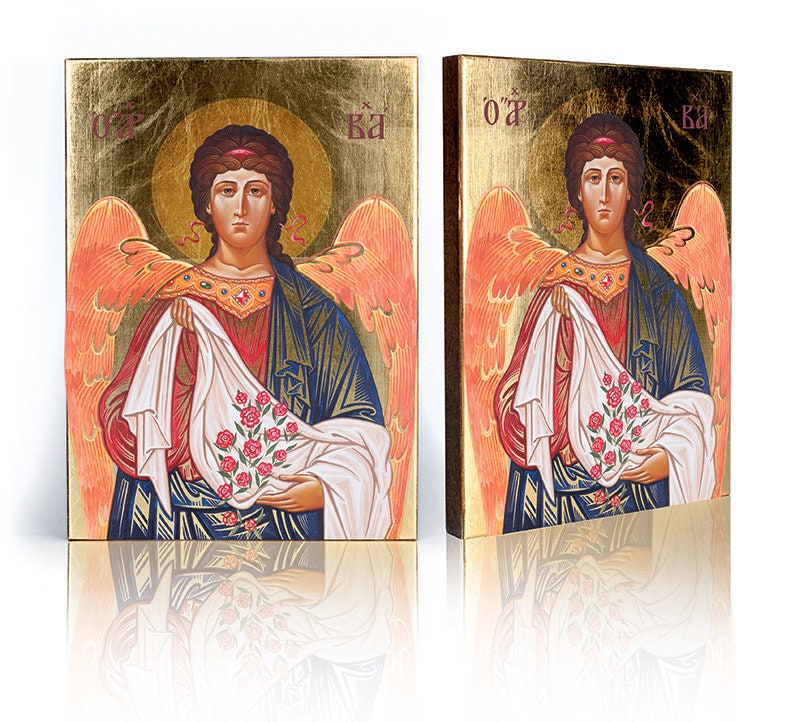 Icon of Archangel Barachiel Angel of Blessings Handmade - Etsy UK