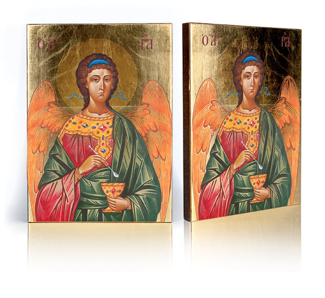 Handmade Archangel Rafael Icon: Religious Wooden Picture, First ...