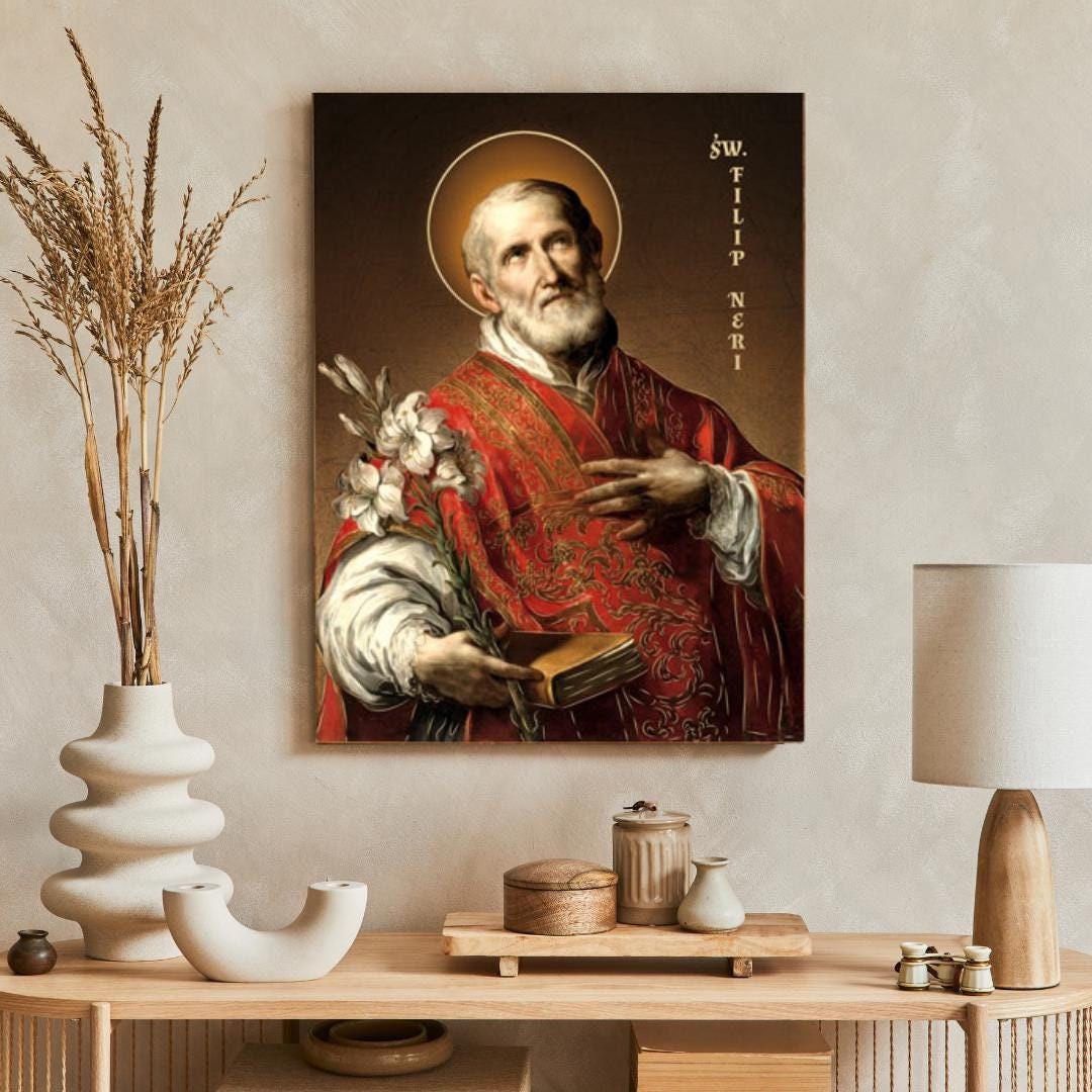 St Philip Neri Logo Saint Philip Neri. Engraving By L. Tintus Stock