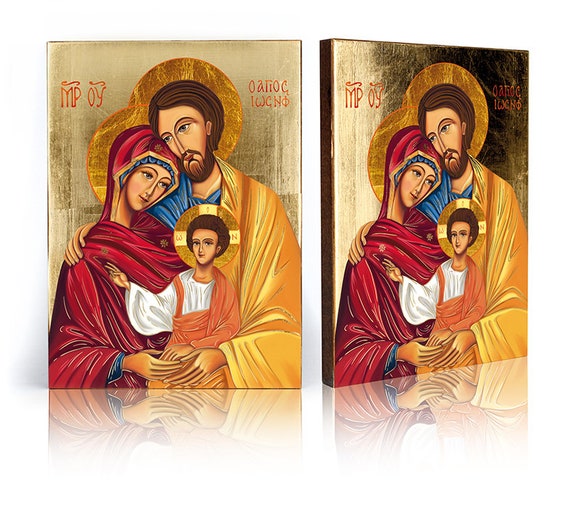Icon of Holy Family Handmade Icon Religious Picture Wedding | Etsy