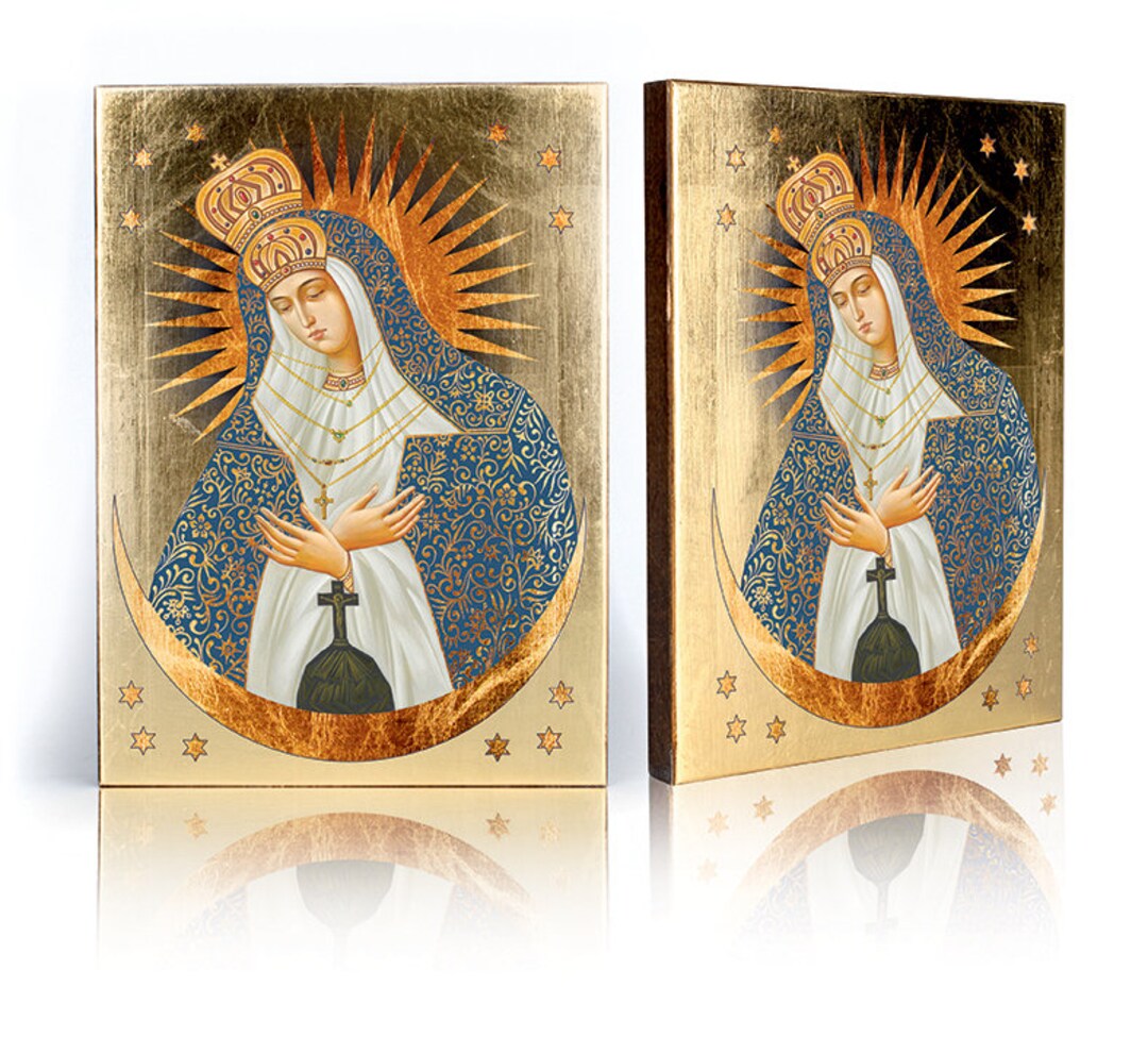 Icon of Our Lady of the Gates of Dawn in Vilnius, Handmade Icon, Wooden ...