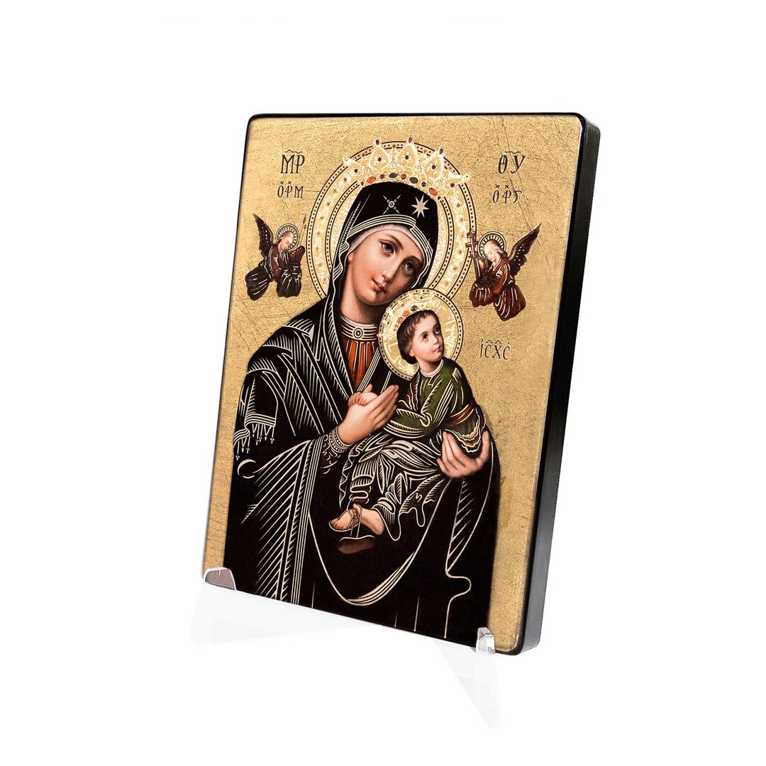 Handmade Holy Virgin Icon: Wooden Religious Picture, Religious Art ...