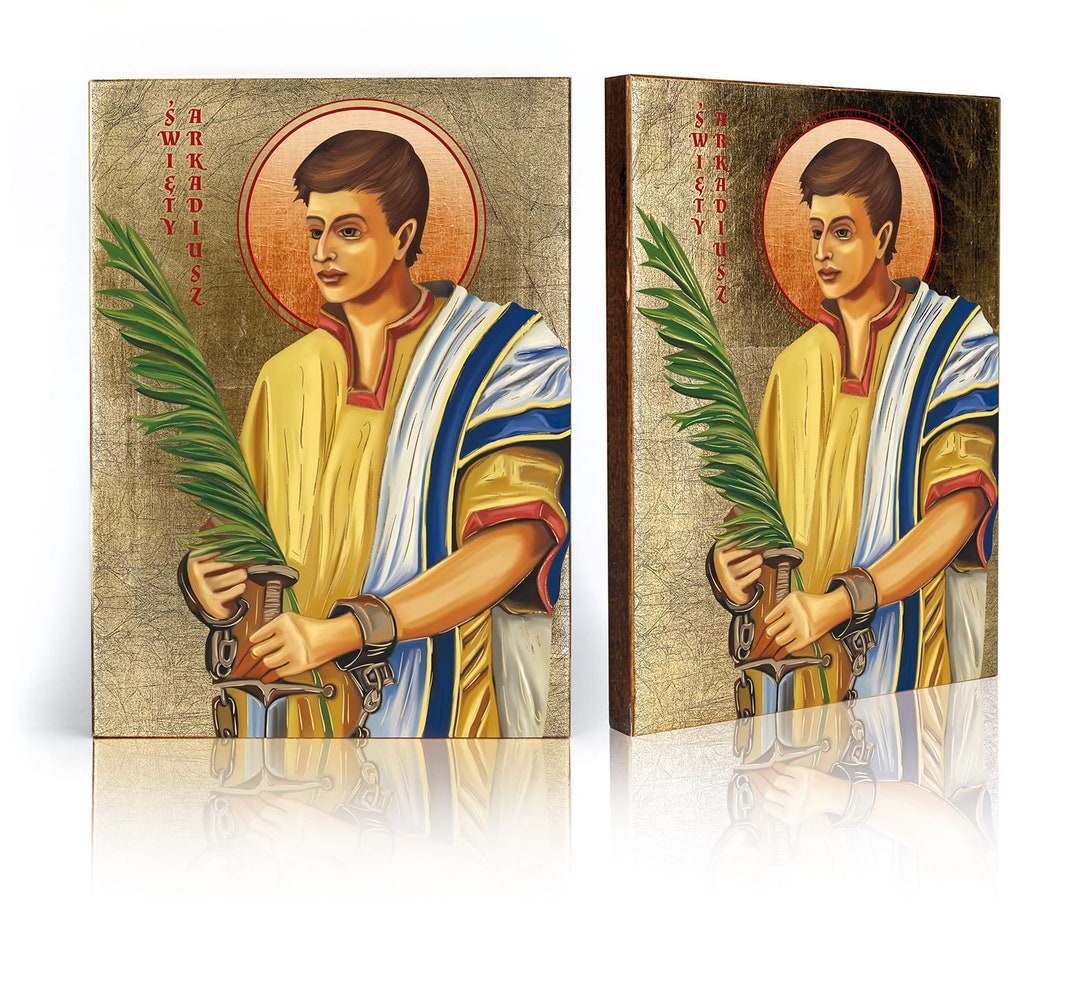Icon of Saint Arcadius, Handmade Icon, Religious Icon, Wooden Icon ...