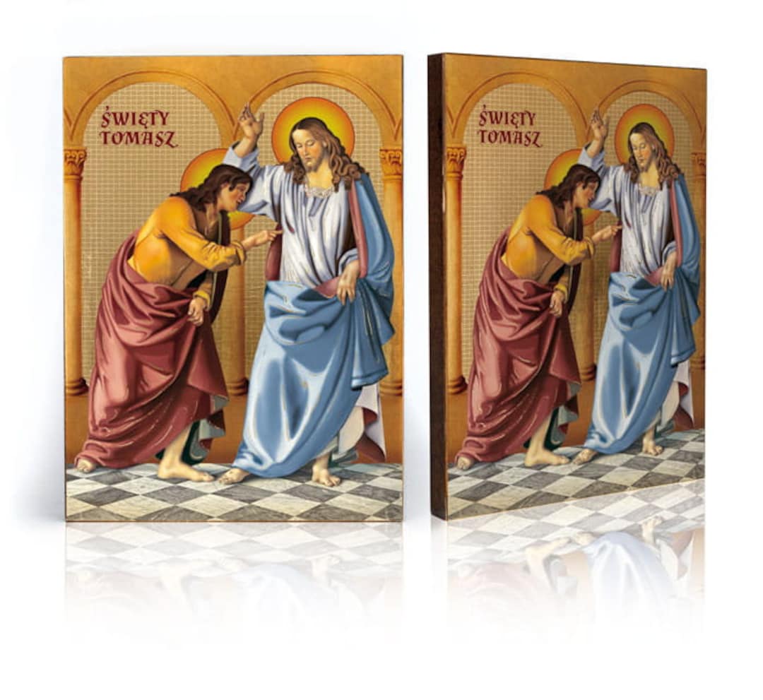 Icon of Saint Thomas and Jesus Christ, St Thomas Icon, Handmade Icon ...