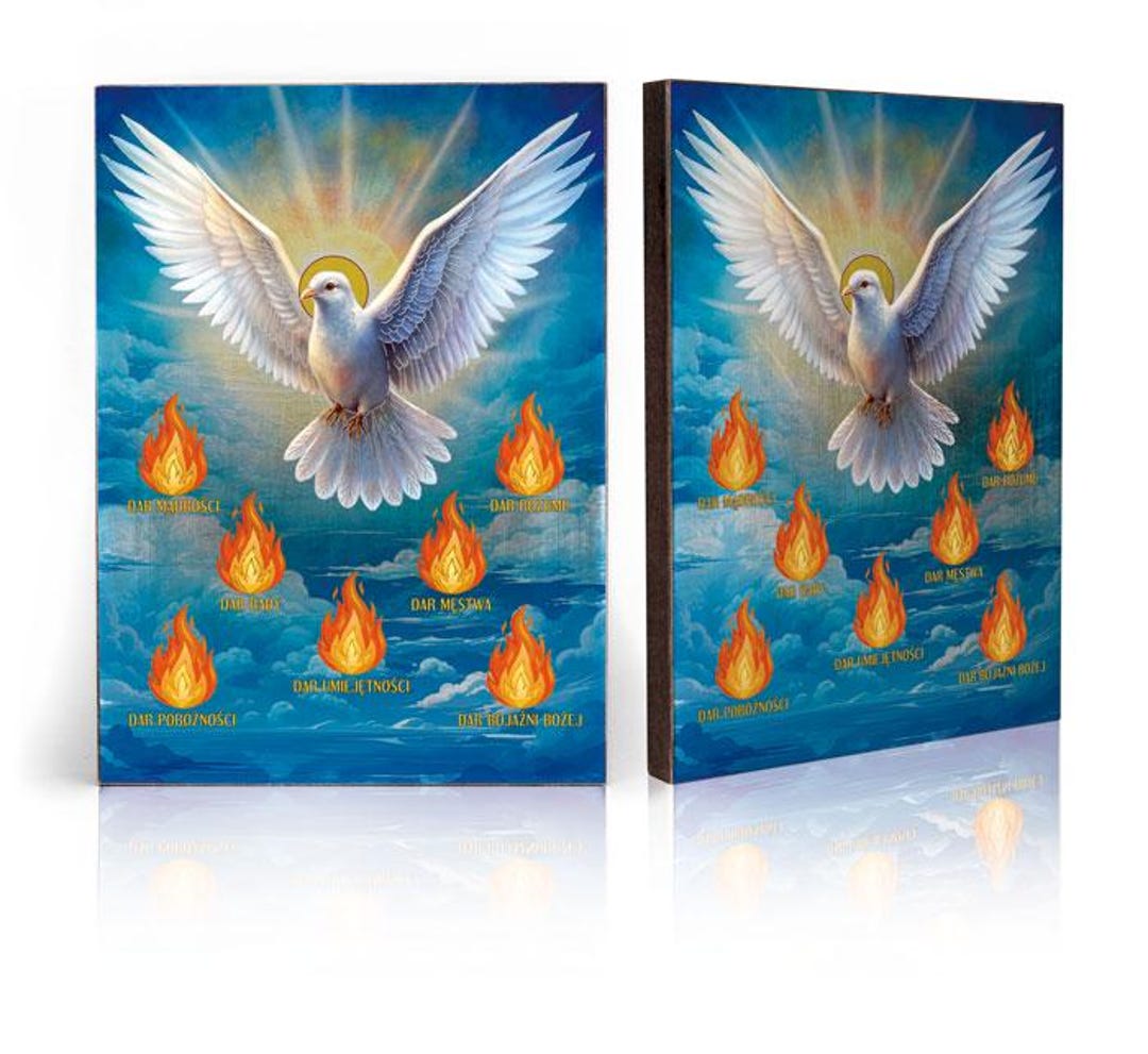 Handmade HOLY SPIRIT Icon: Catholic Confirmation Gift, Religious Wall ...