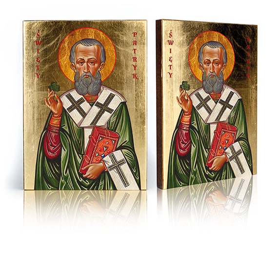 Icon of Saint Patrick handmade icon religious icon wooden | Etsy
