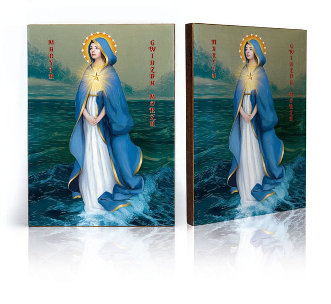 Icon of Our Lady Star of the Sea, Stella Maris, Handmade Icon, Wooden ...