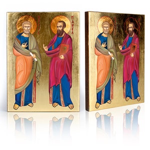 Icon of Saint Peter and Saint Paul, Handmade Icon, Wooden Icon ...