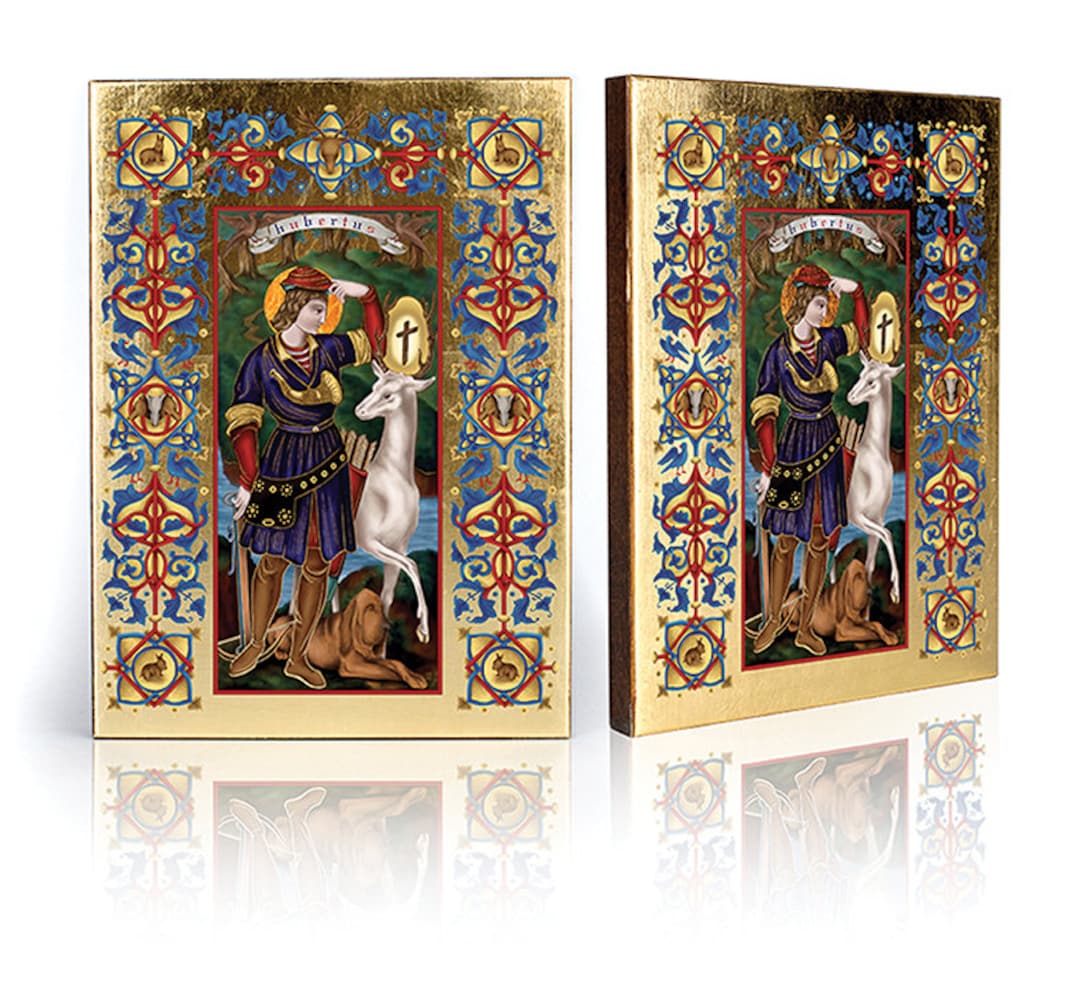 Icon of Saint Hubert, Handmade Icon, Religious Icon, Wooden Icon ...