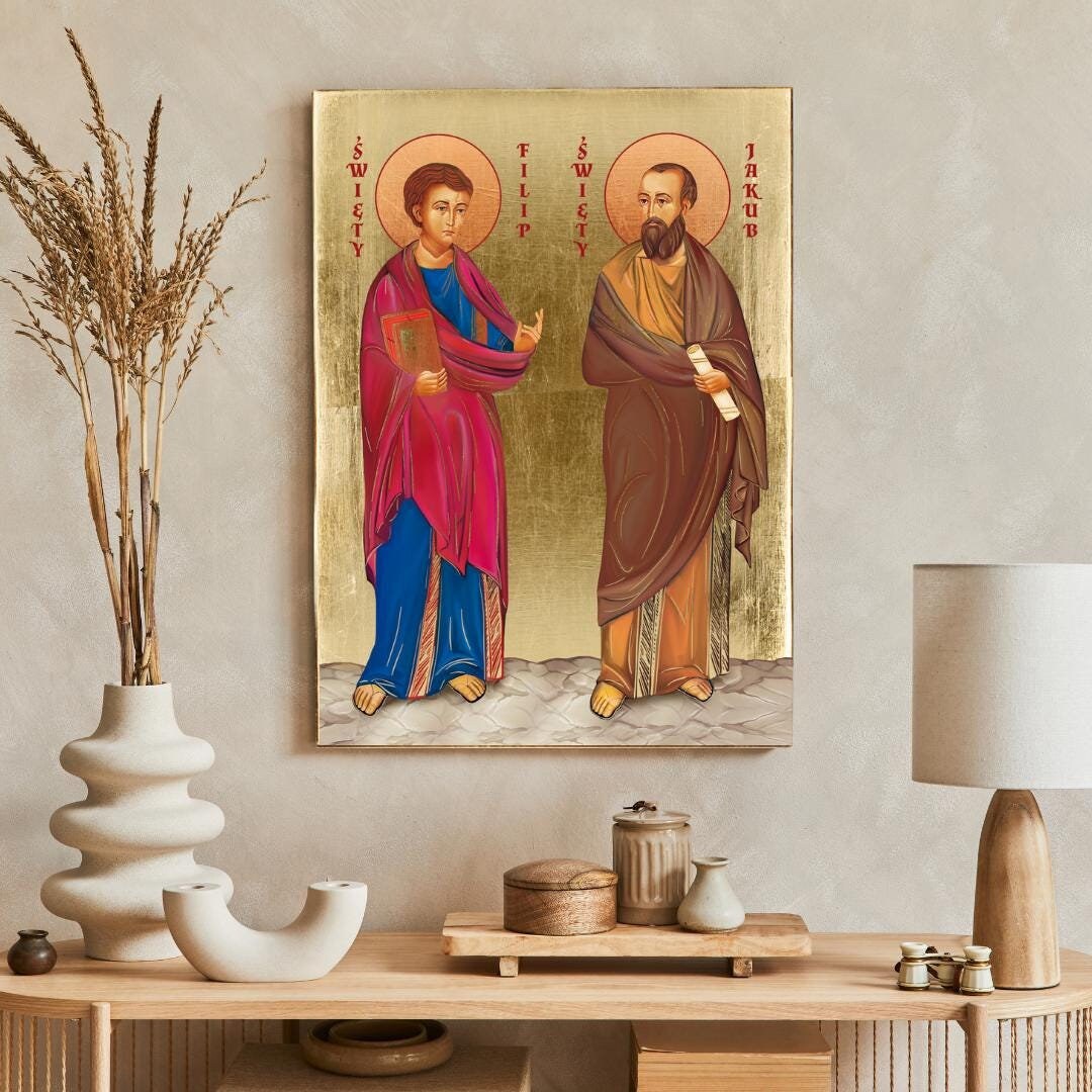 Icon of Saint Jacob and Saint Philip, Handmade Icon, Wooden Icon ...