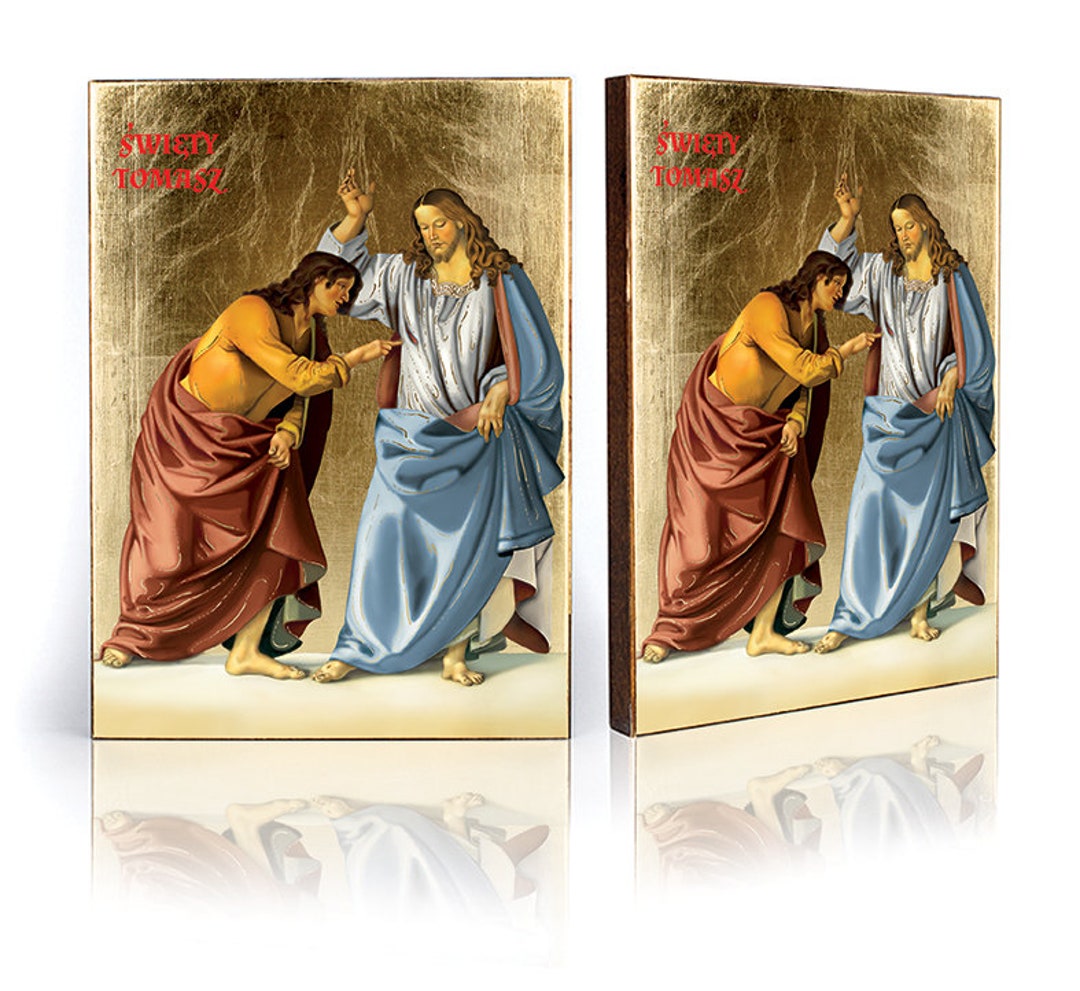 Icon of Saint Thomas and Jesus Christ, St Thomas Icon, Handmade Icon ...