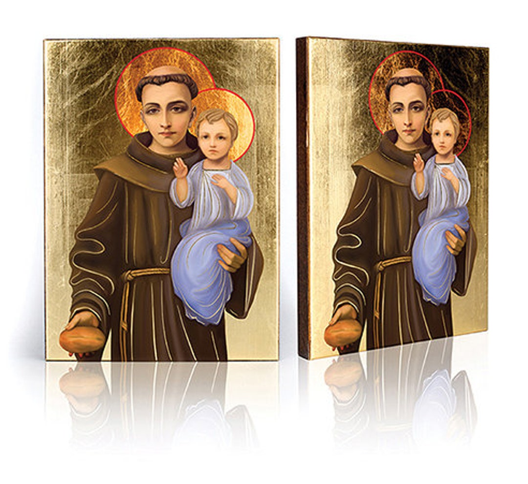 Icon of Saint Anthony of Padua, Handmade Icon, Wooden Icon, St Anthony ...