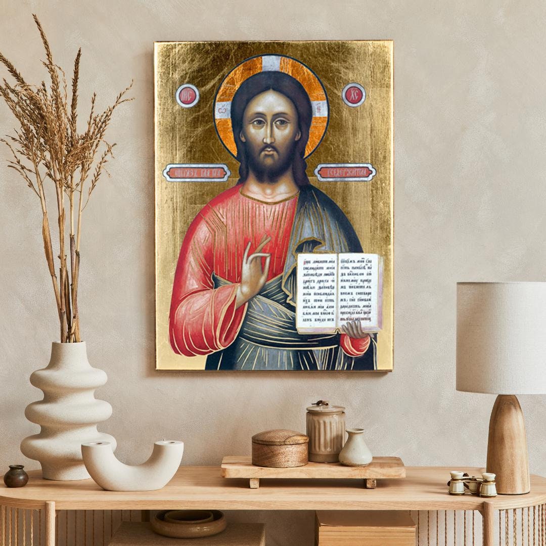 Icon of Jesus Christ Pantocrator, Handmade Icon, Wooden Icon, Perfect ...