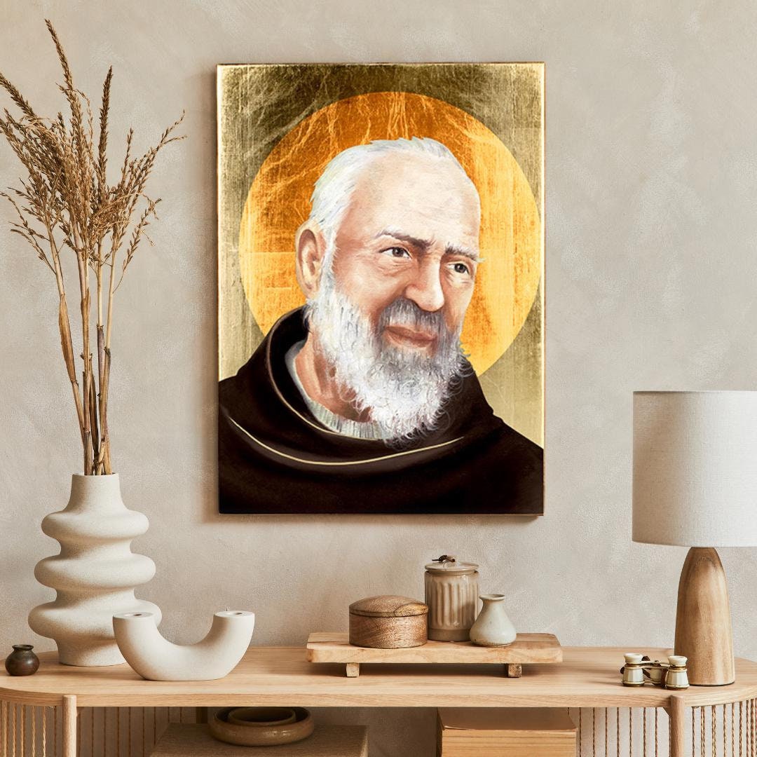 Icon of Saint Padre Pio, Pio of Pietrelcina, Handmade Icon, Religious ...