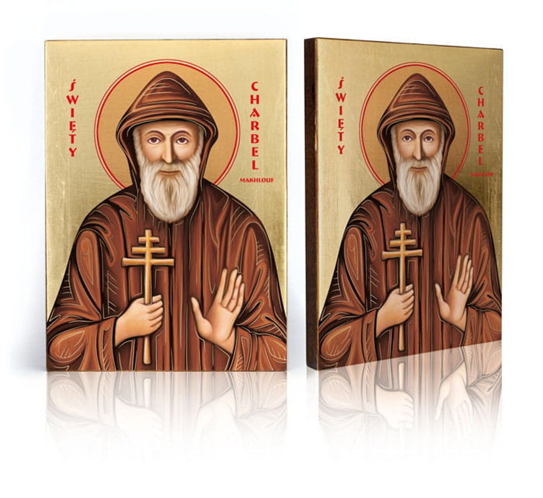 Icon of Saint Charbel Makhlouf, Handmade Icon, Wooden Icon, Natural ...