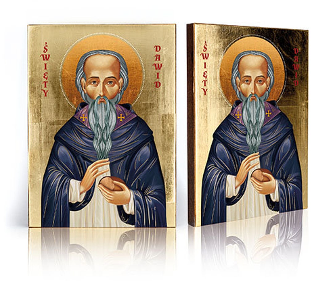 Icon of Saint David of Wales, Handmade Icon, Wooden Icon, Perfect ...